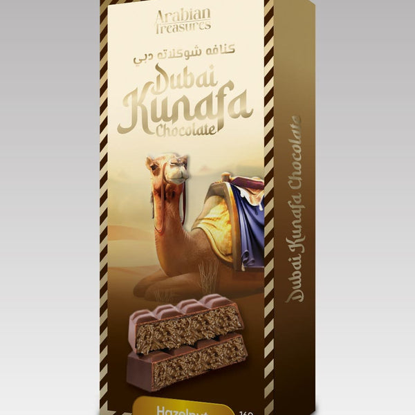 Kunafa Hazelnut Chocolate 160g – Arabian Treasure